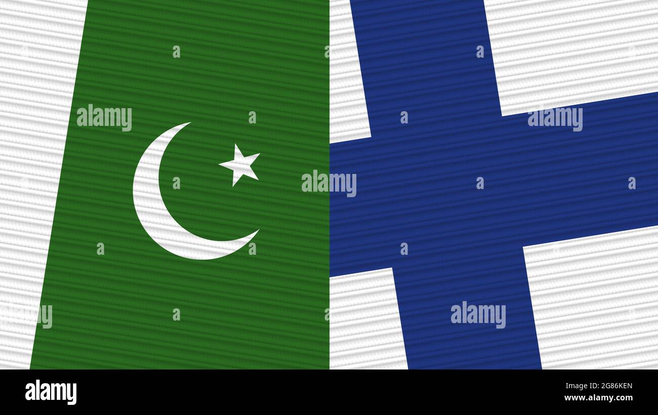 Finland and Pakistan Two Half Flags Together Fabric Texture ...