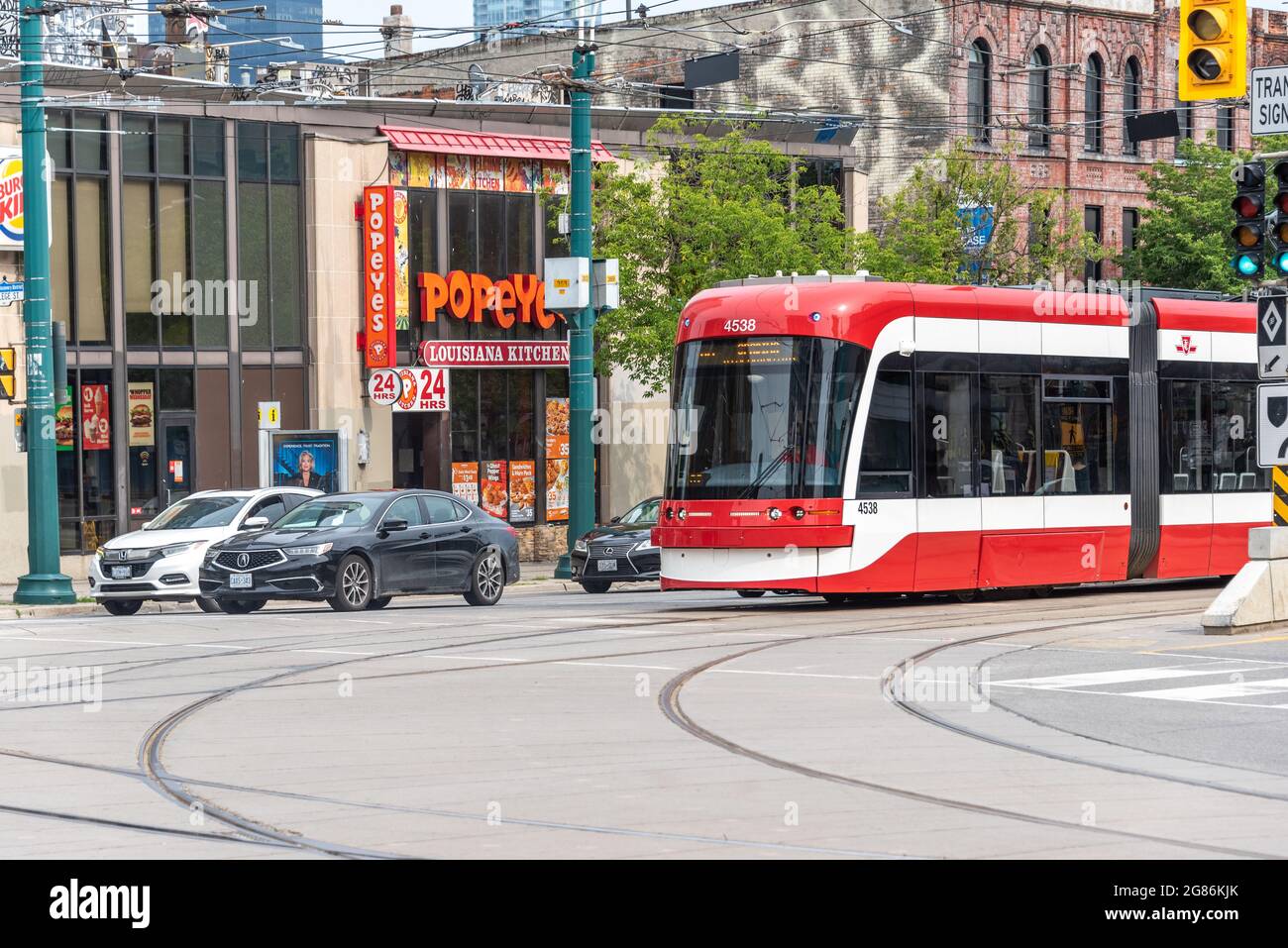 Bombardier Tramway or Streetcar, Toronto, Canada Stock Photo - Alamy