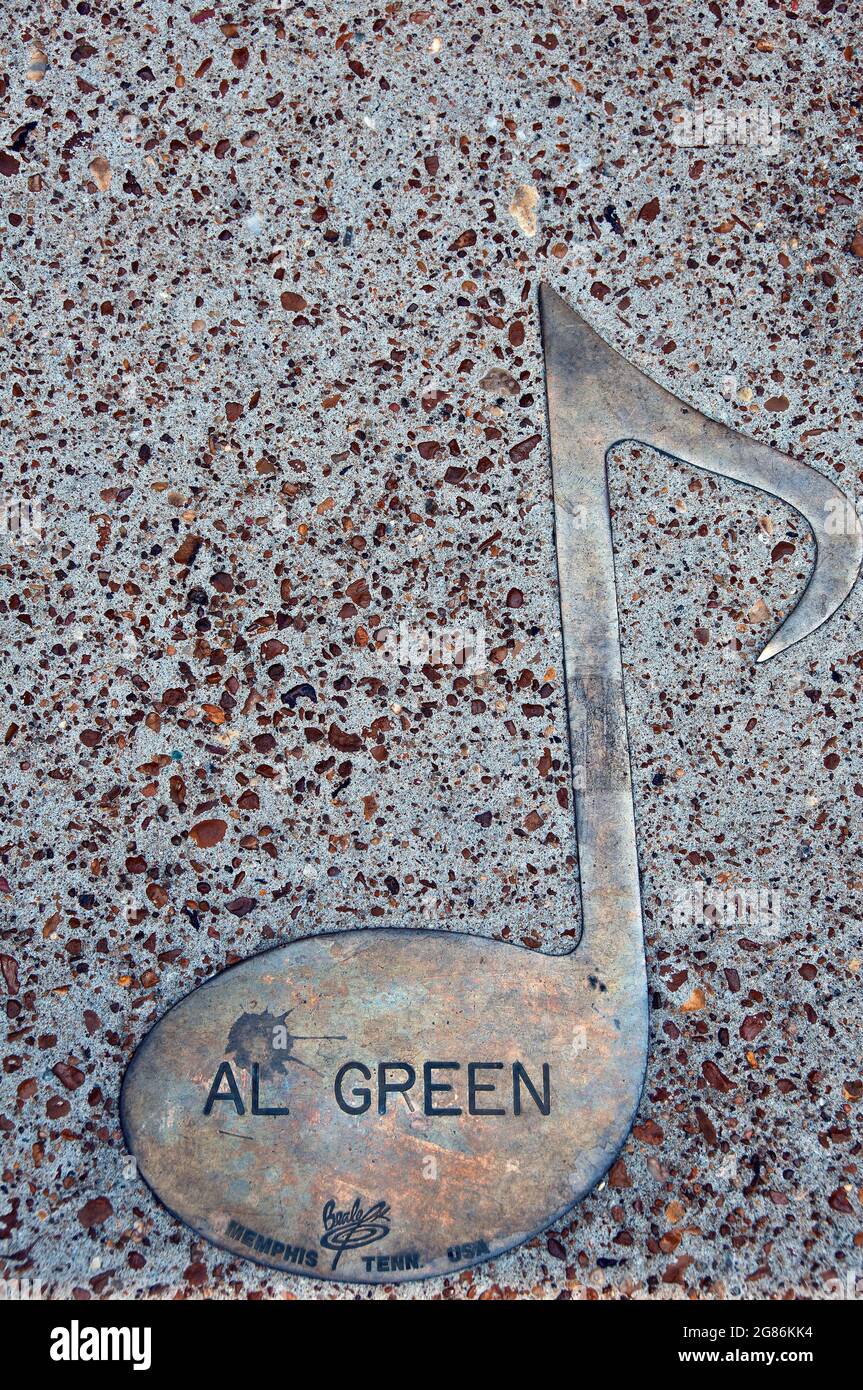 Al Green's musical note on Beale Street sidewalk, Memphis, Tennessee ...