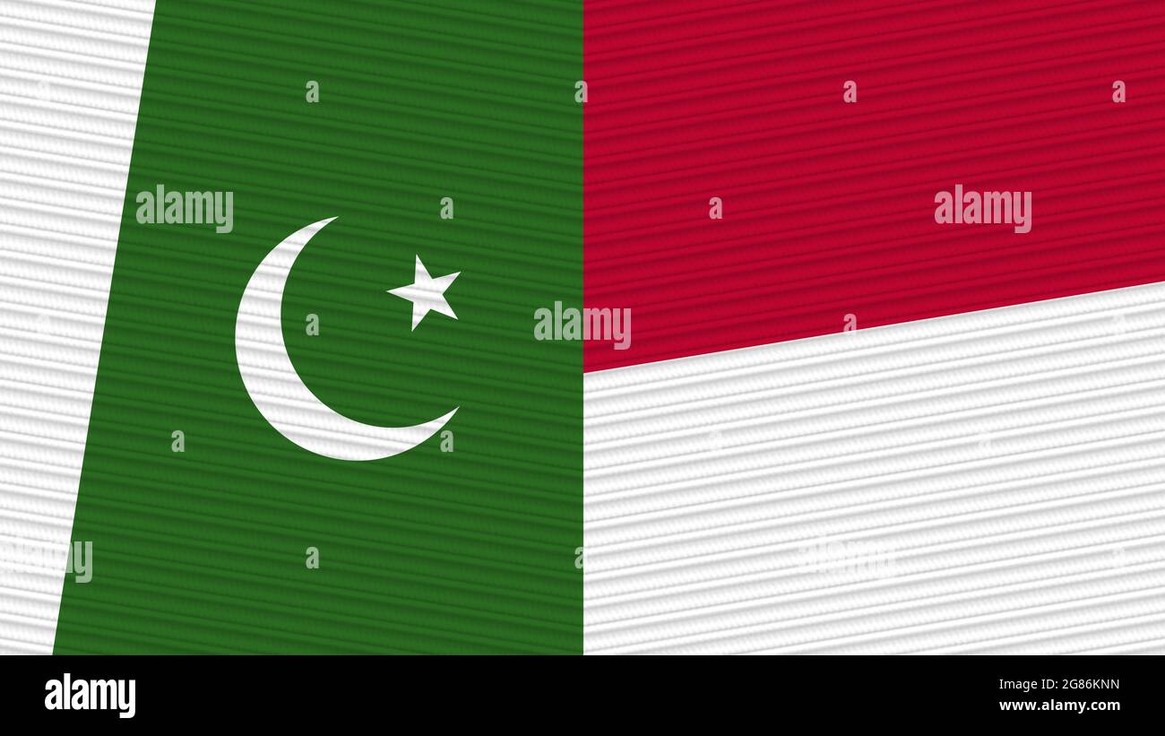 Indonesia and Pakistan Two Half Flags Together Fabric Texture ...