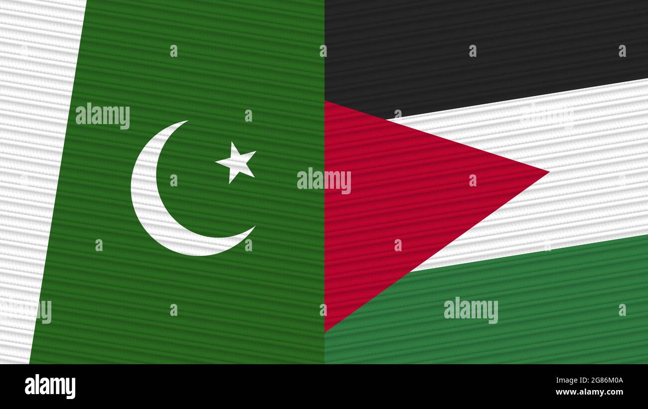Jordan and Pakistan Two Half Flags Together Fabric Texture Illustration ...