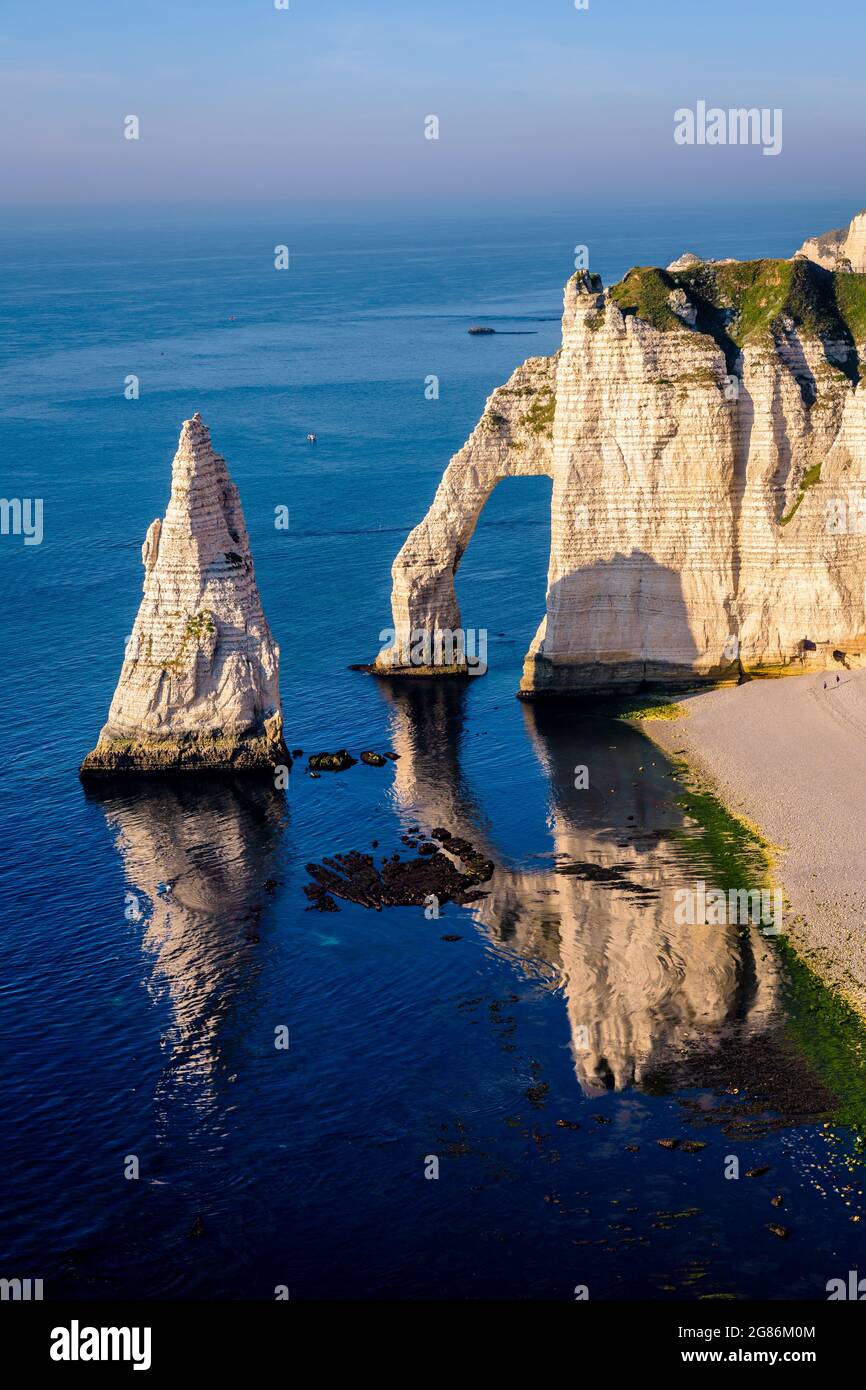 The Needle, the arch of the Aval cliff and the Jambourg beach in ...