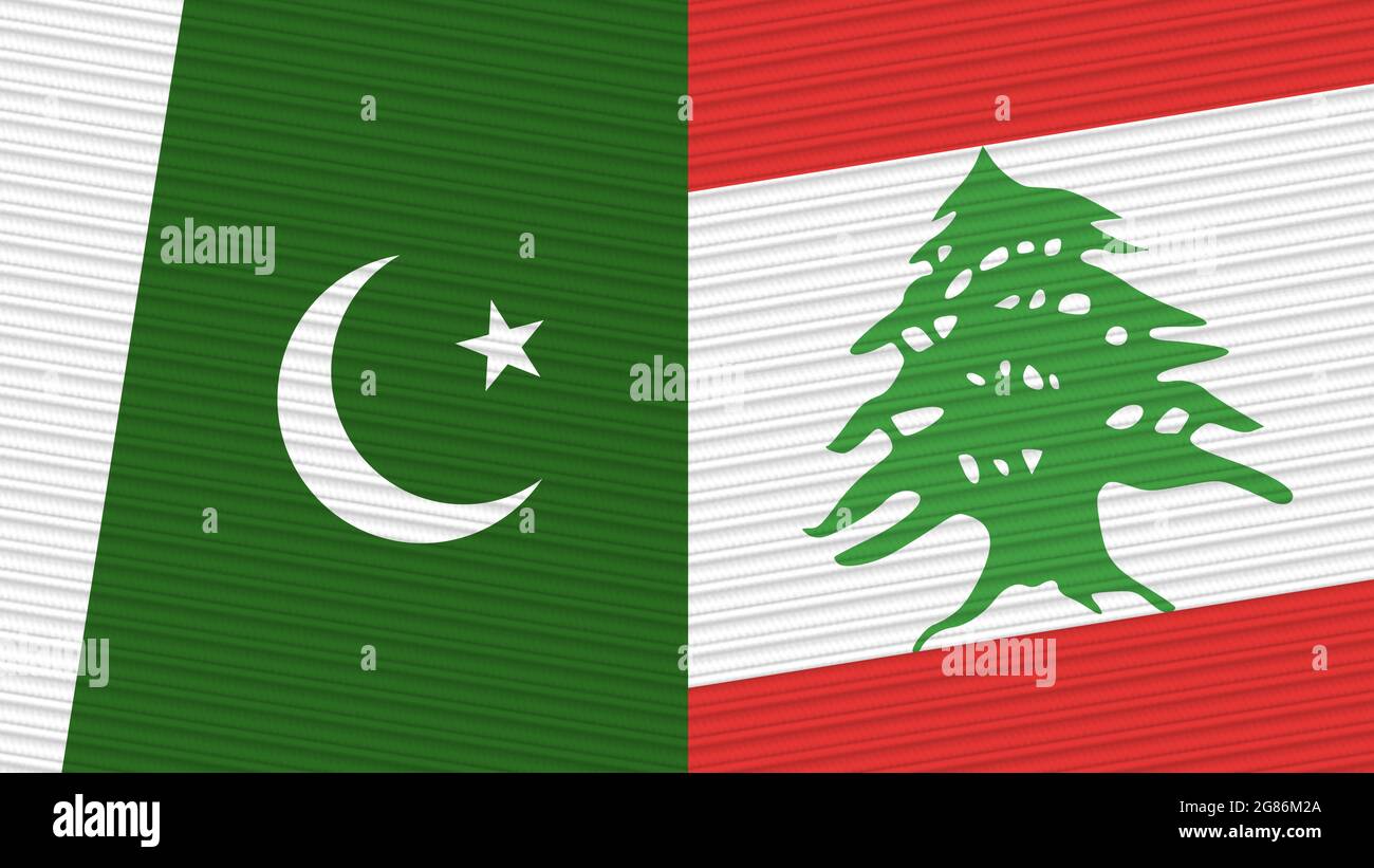 Lebanon and Pakistan Two Half Flags Together Fabric Texture ...