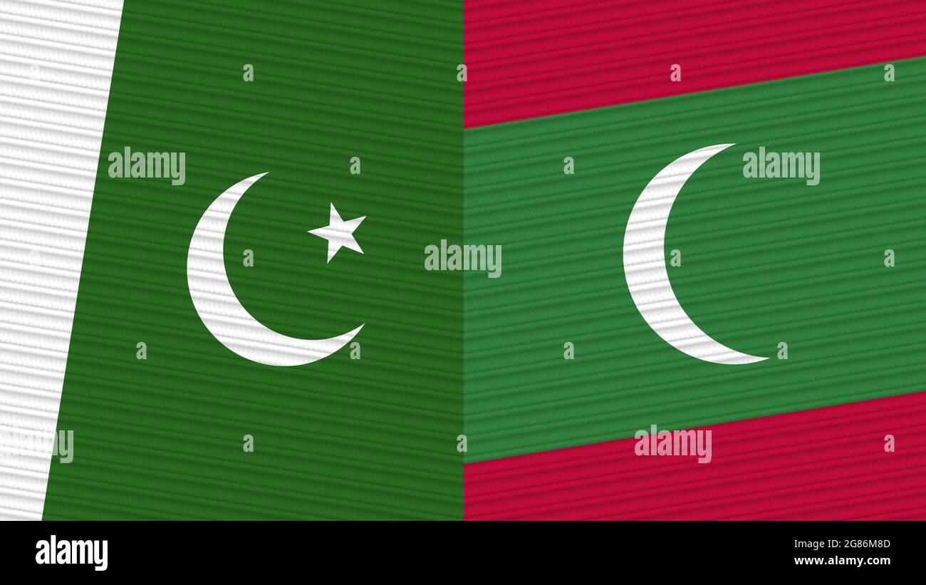 Maldives and Pakistan Two Half Flags Together Fabric Texture ...