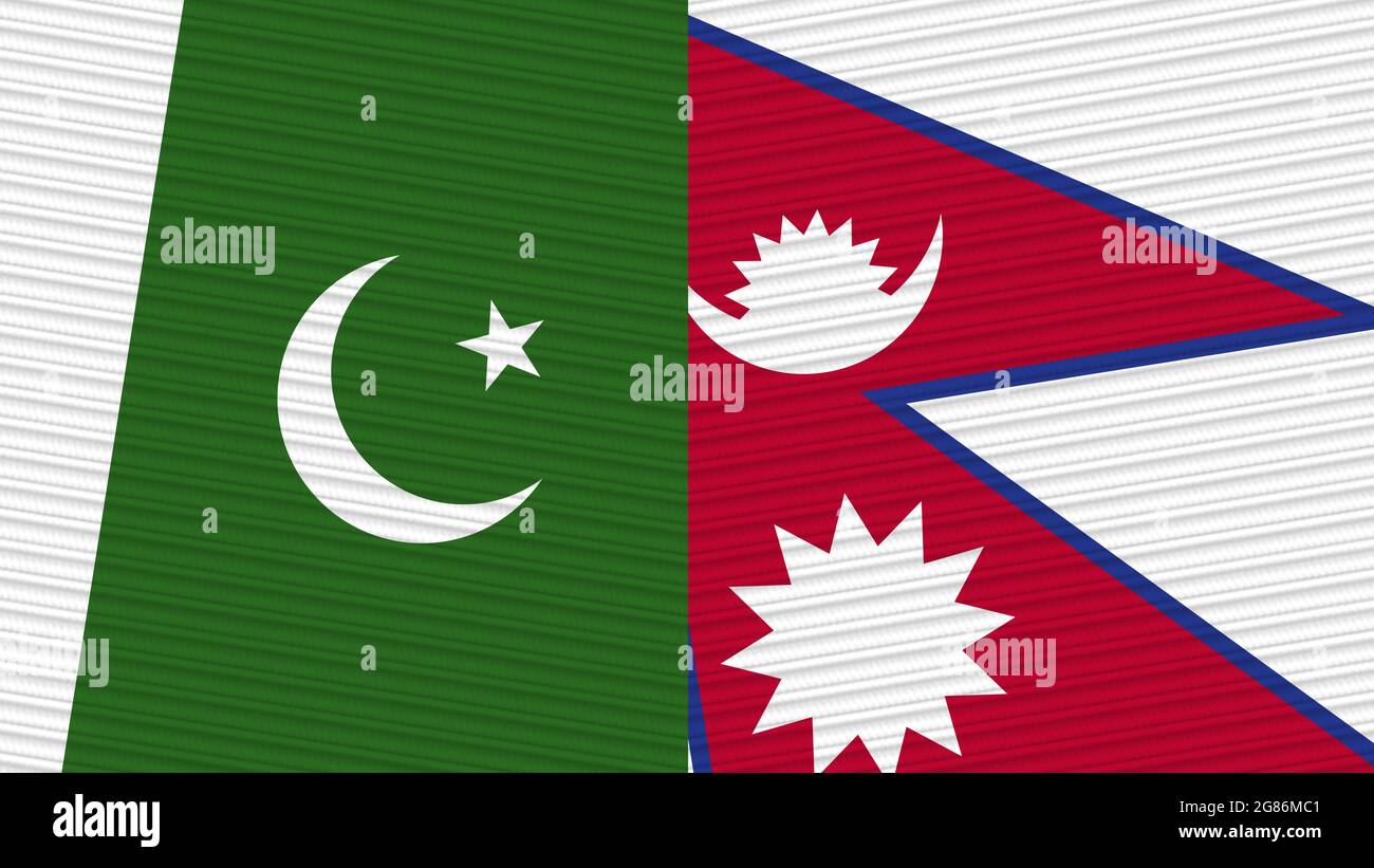 Nepal and Pakistan Two Half Flags Together Fabric Texture Illustration ...