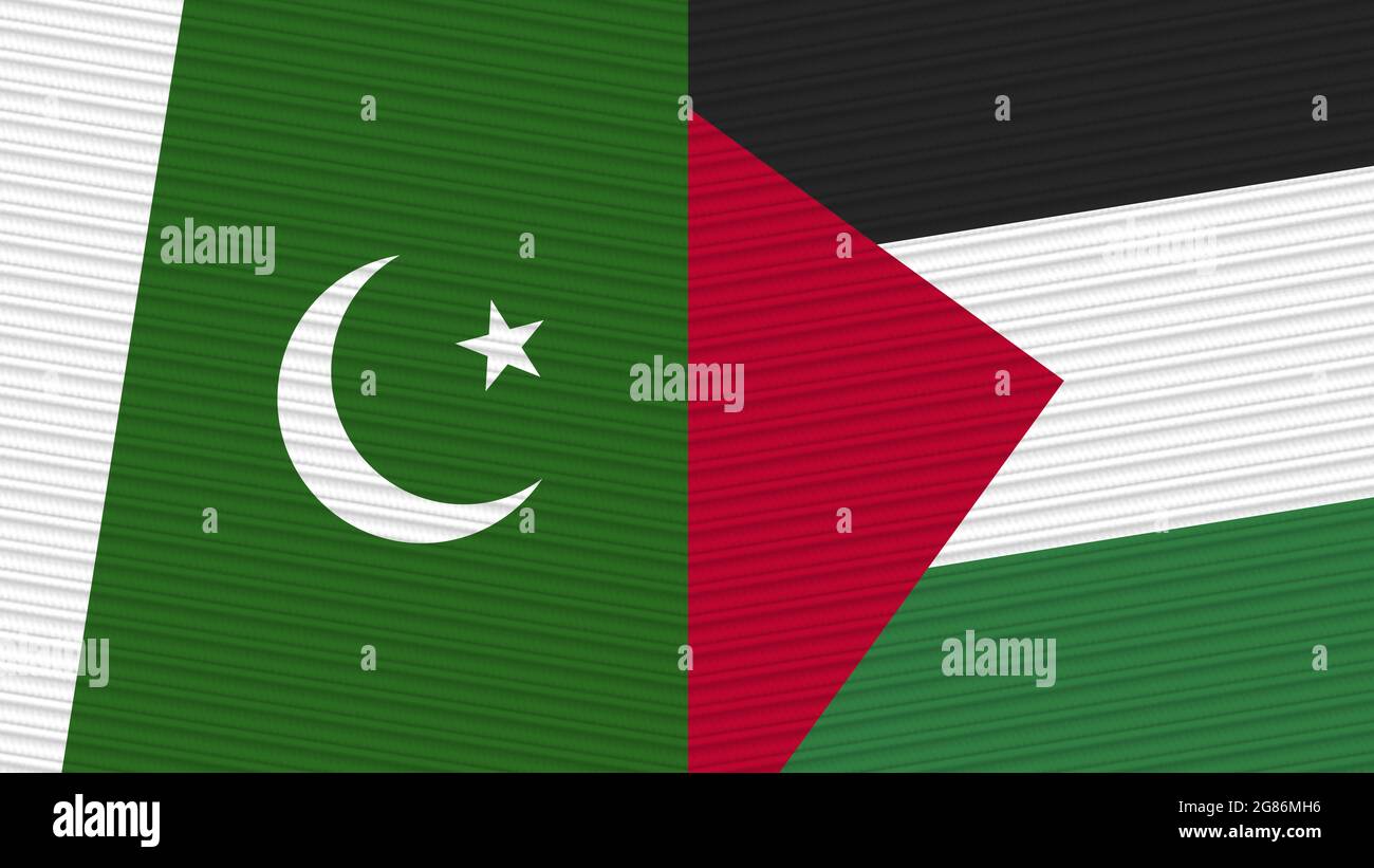 Palestine and Pakistan Two Half Flags Together Fabric Texture ...