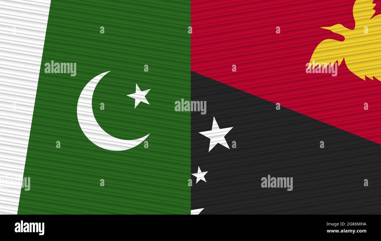 Papua New Guinea and Pakistan Two Half Flags Together Fabric Texture ...