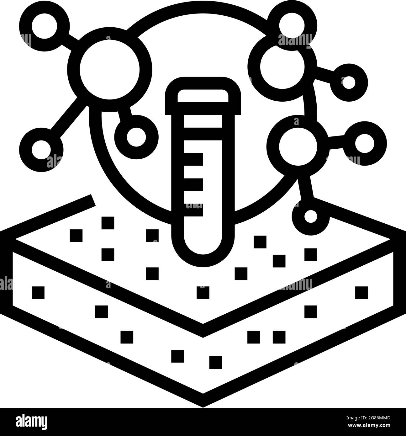 laboratory chemical soil testing line icon vector illustration Stock ...