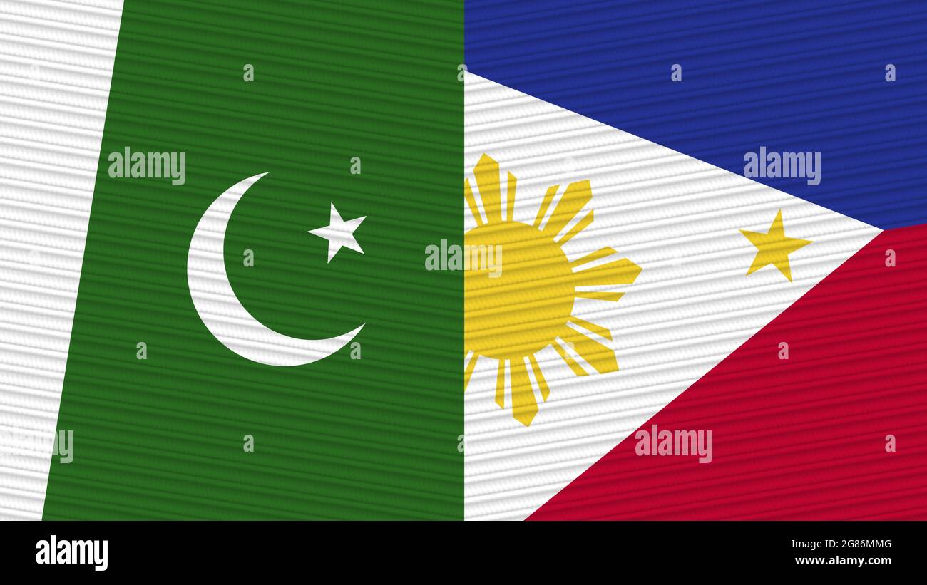 Philippines and Pakistan Two Half Flags Together Fabric Texture ...