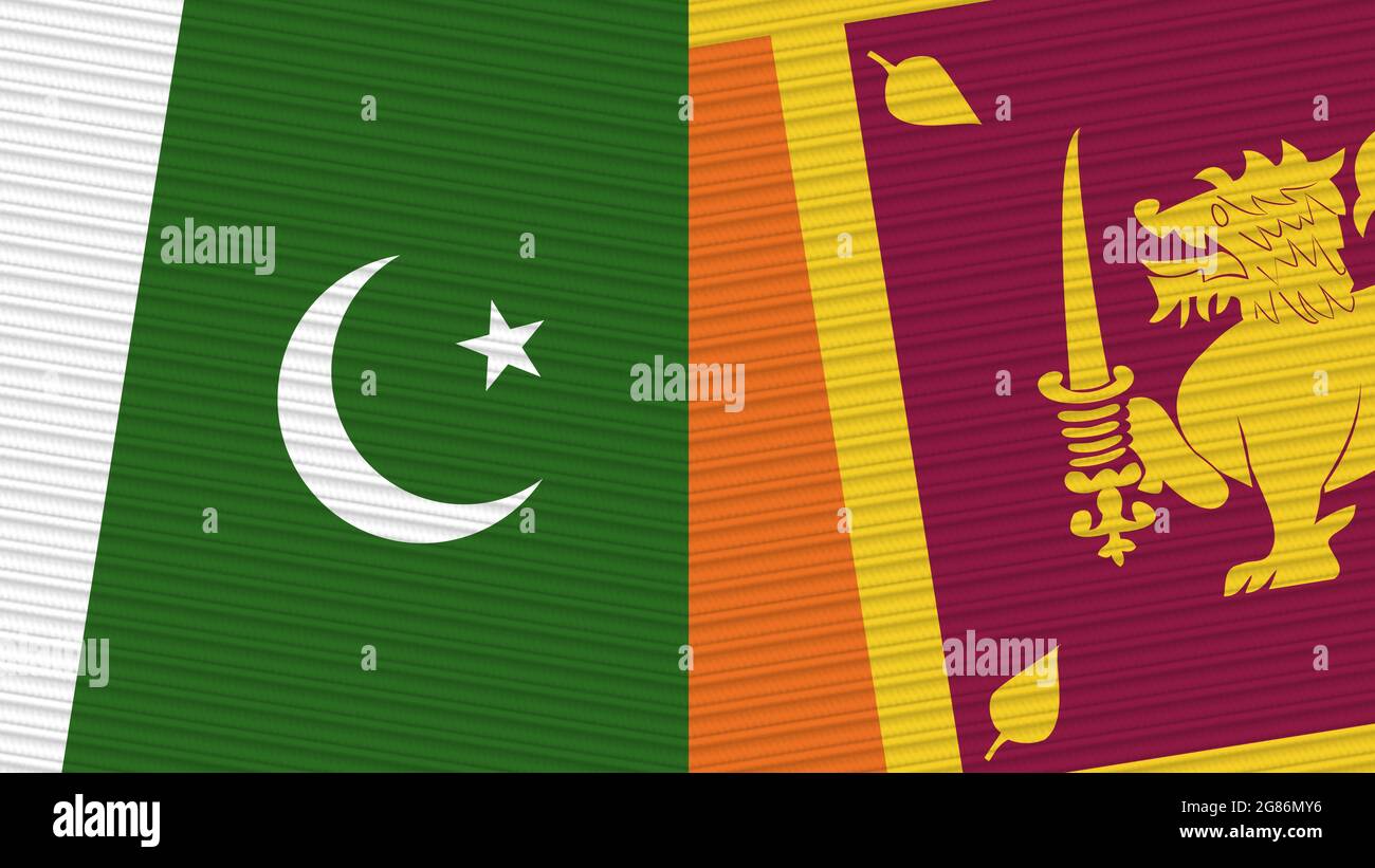 Sri Lanka and Pakistan Two Half Flags Together Fabric Texture ...