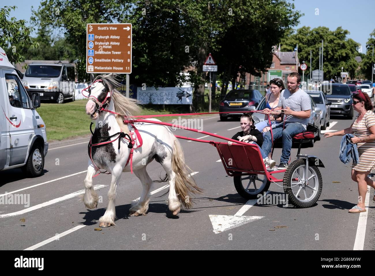 St Boswells, UK. 17th July 2021. Travellers and Romany Gypsies Annual ...