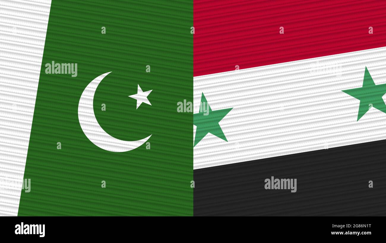 Syria and Pakistan Two Half Flags Together Fabric Texture Illustration ...