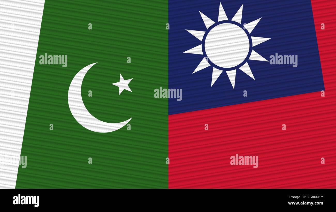 Taiwan and Pakistan Two Half Flags Together Fabric Texture Illustration ...