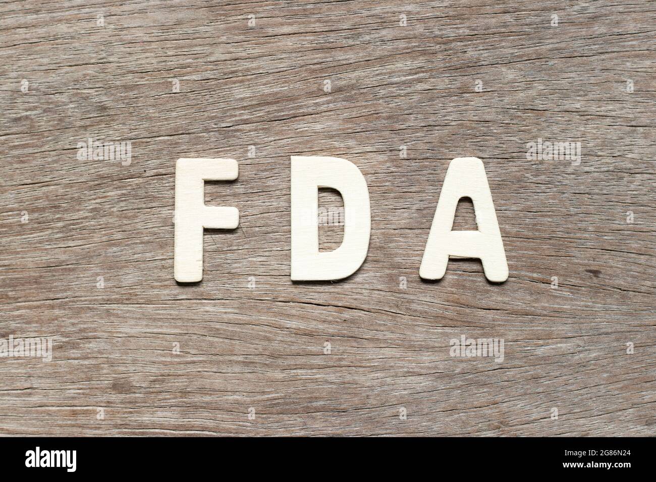 Alphabet letter in word FDA (abbreviation of food and drug ...