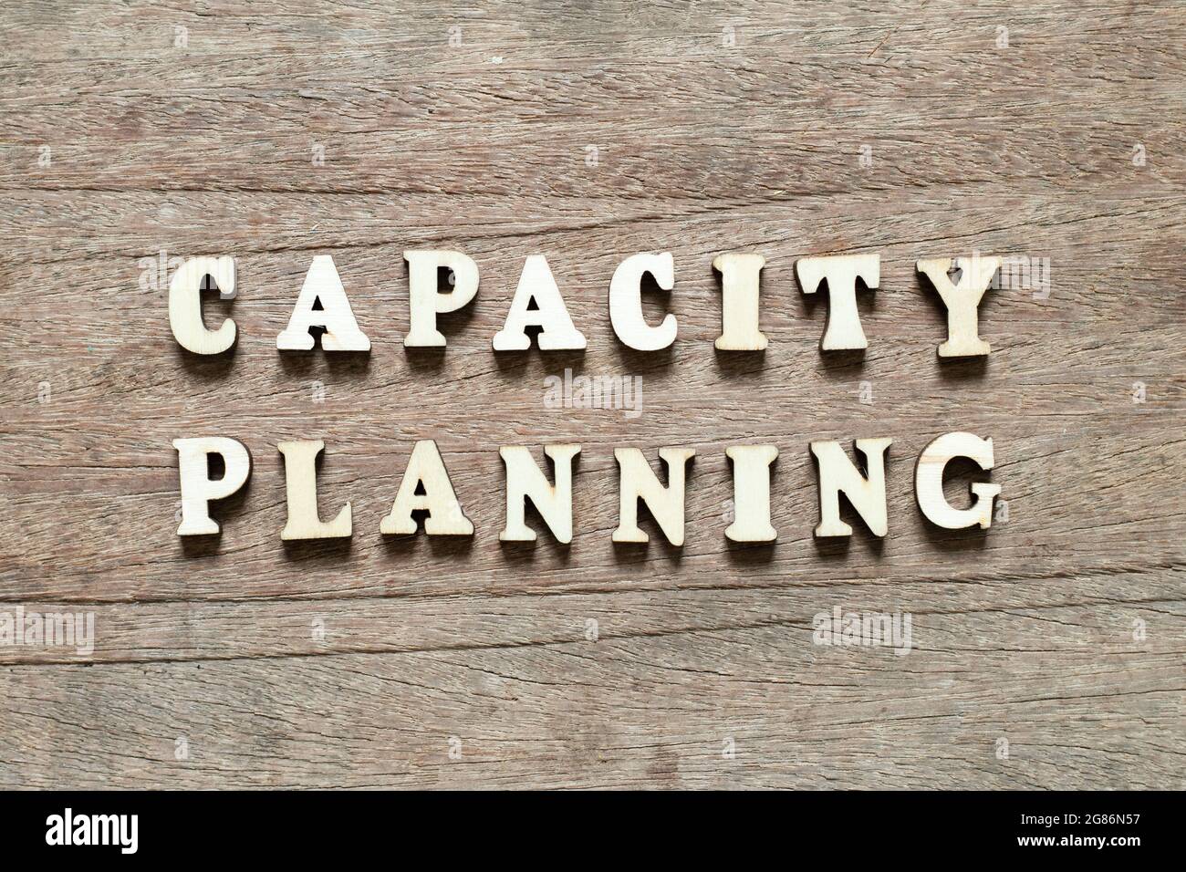 Letter block in word capacity planning on wood background Stock Photo ...