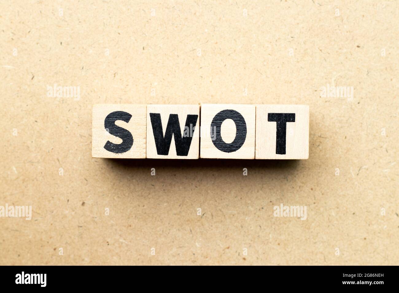 Alphabet letter block in word swot (abbreviation of strength, weakness ...