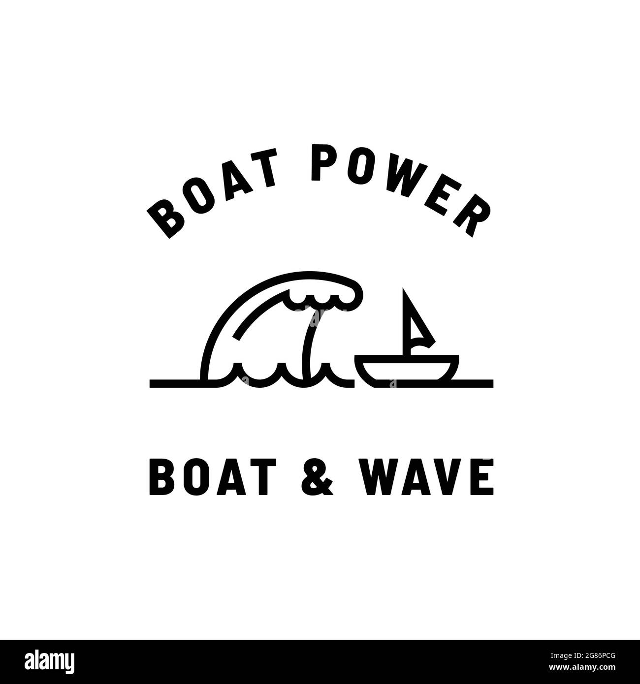 Abstract design of waves and boats illustration, wave and boat logo ...