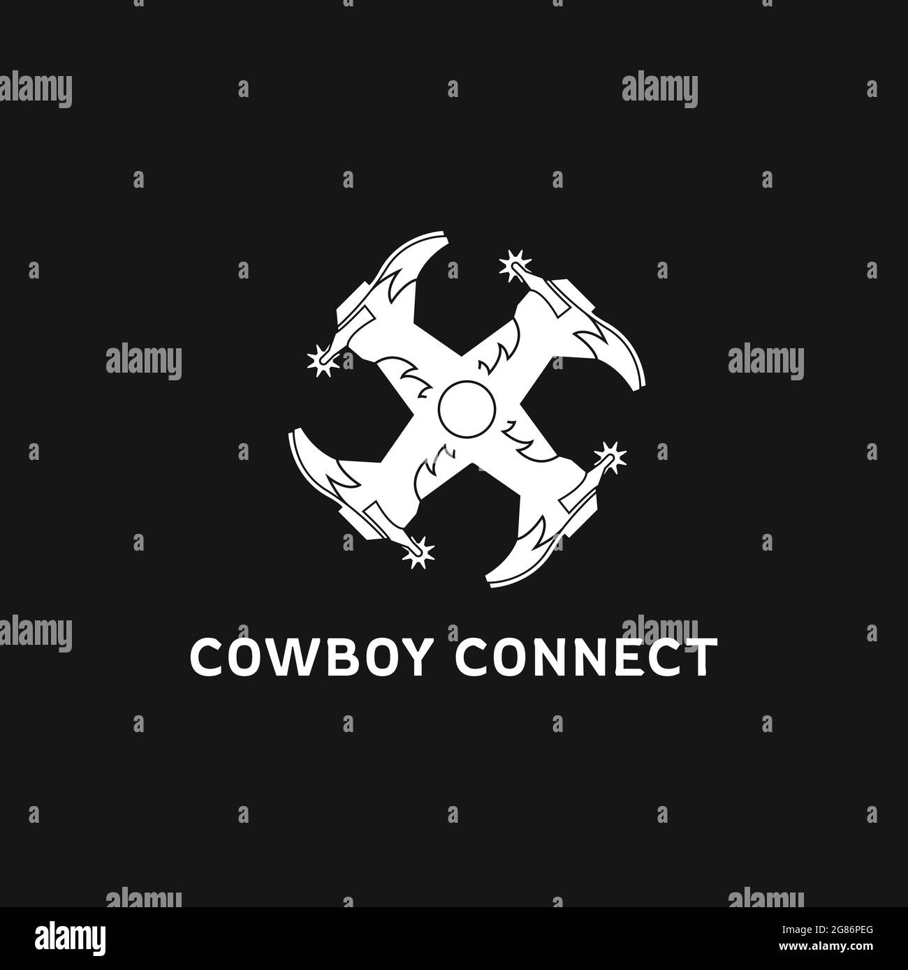 Four circular cowboy boots logo template, perfect for a variety of ...