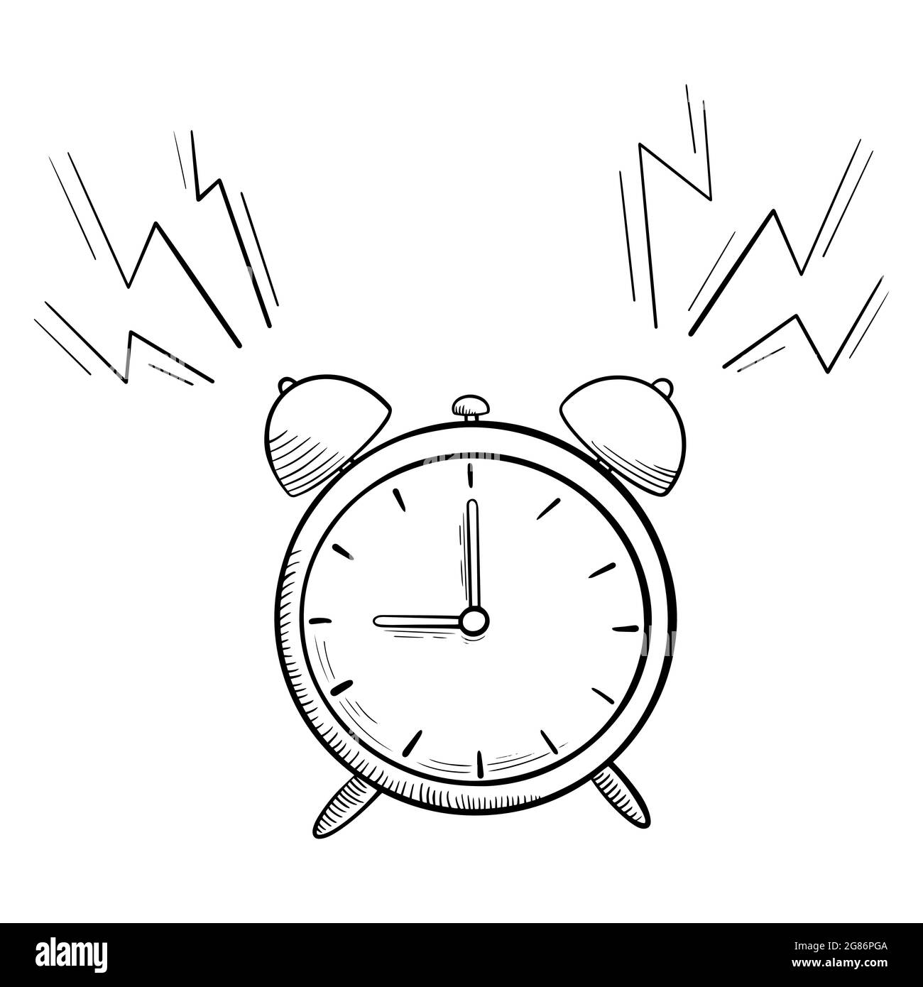Alarm sketch on white background. Vector illustration Stock Vector ...
