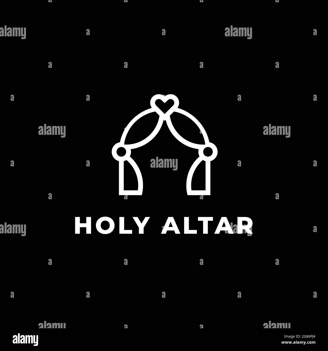 Wedding arch with a curtain line illustration, Wedding ceremony arch ...