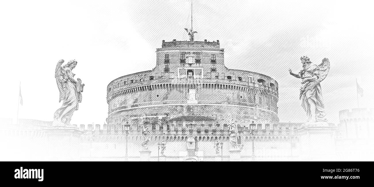 Very popular attraction in the City of Rome - The Castel Sant Angelo - Angels Castle Stock Photo ...