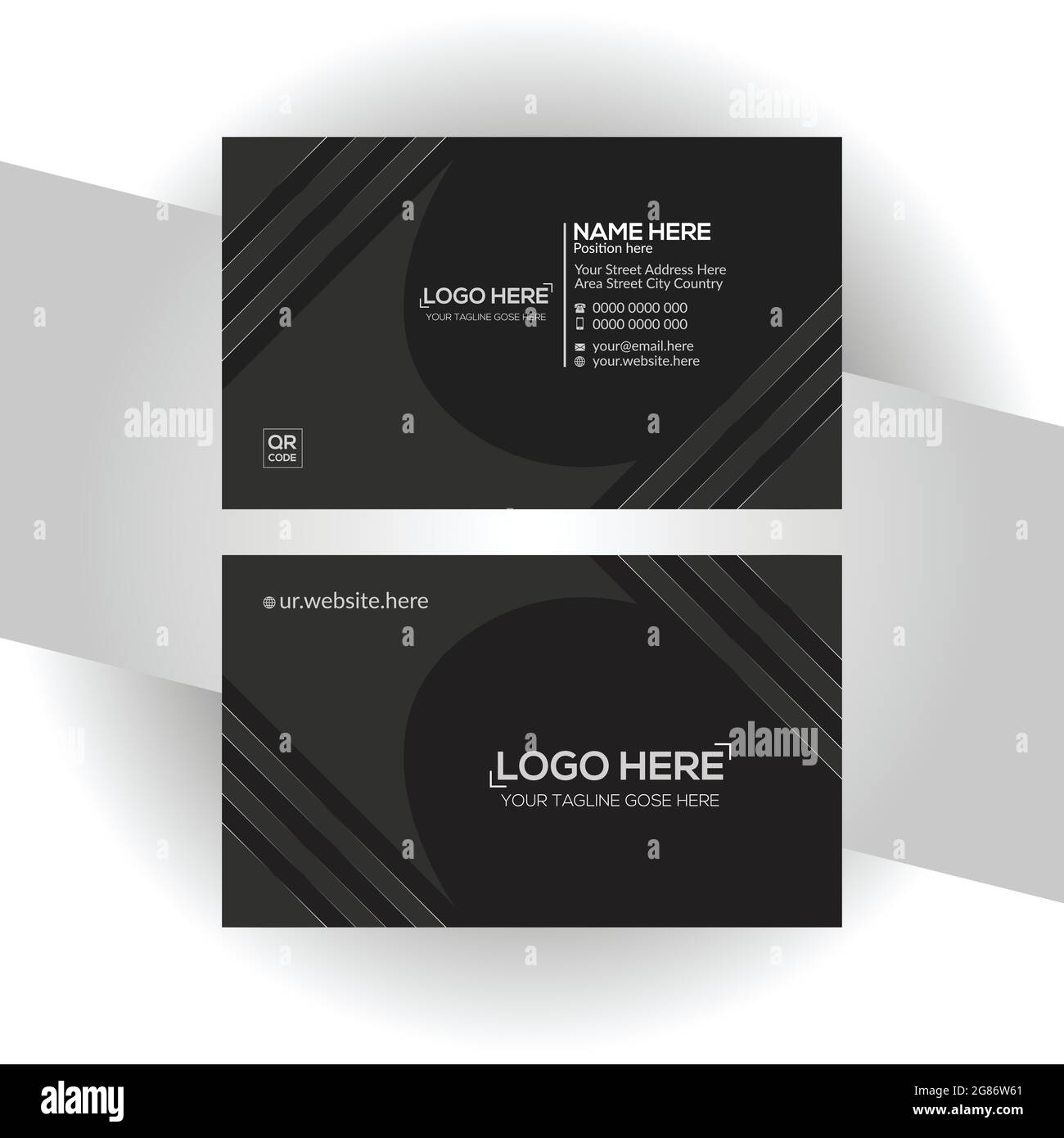 black colored vector business card design Stock Vector Image & Art - Alamy