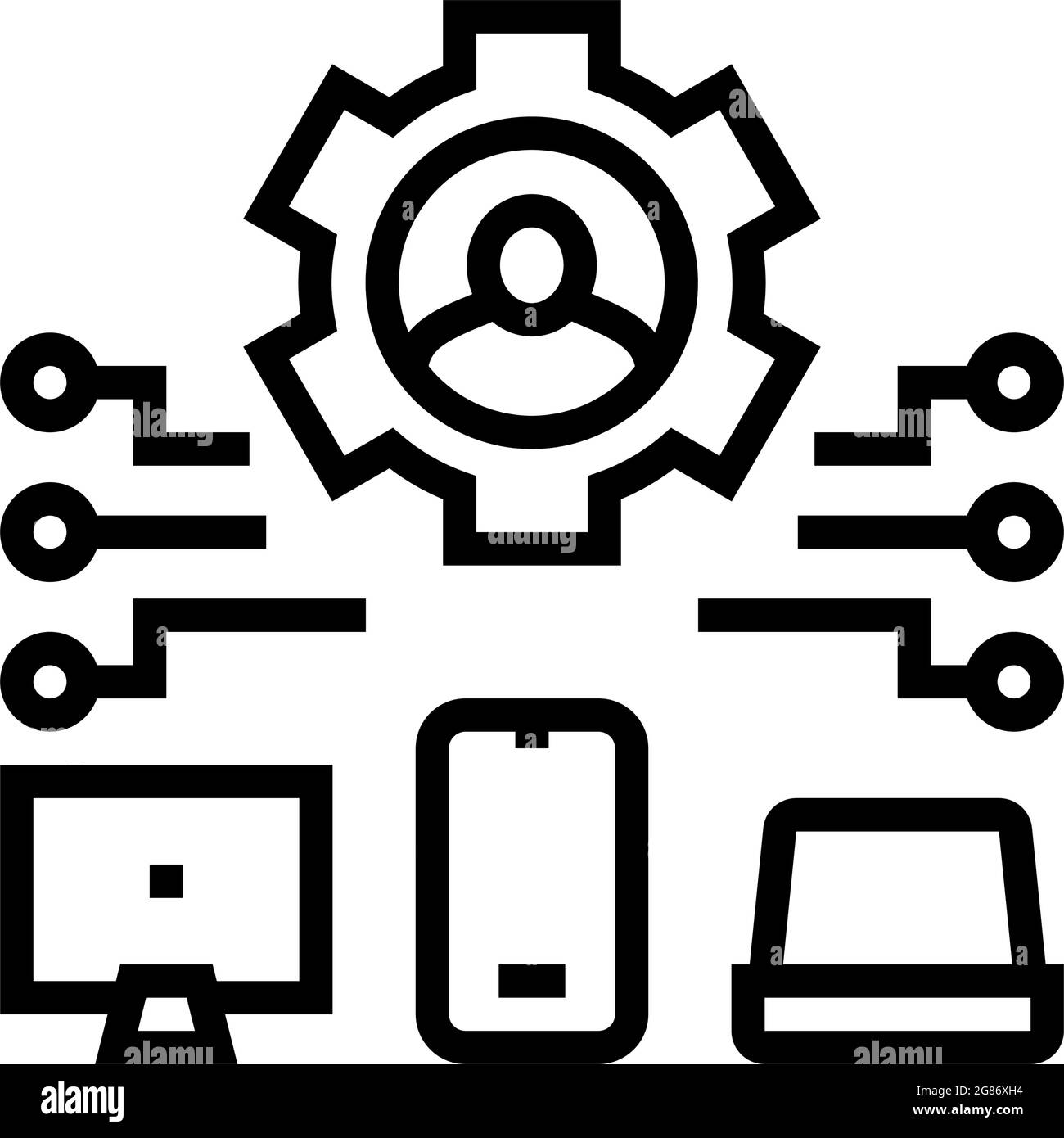 devices connection of user ugc line icon vector illustration Stock ...