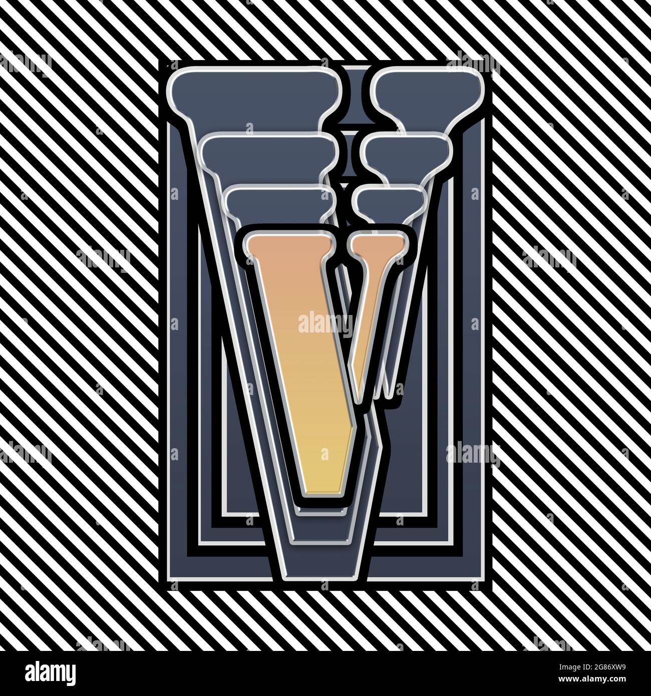 Monogram with uppercase character V stencilled Stock Photo - Alamy