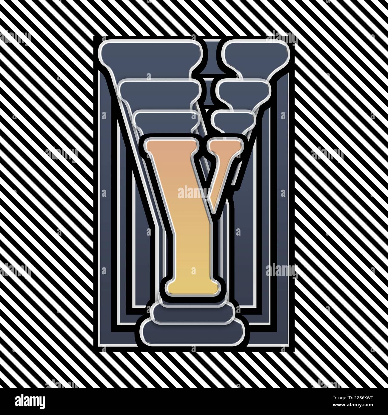 Monogram with uppercase character Y stencilled Stock Photo - Alamy