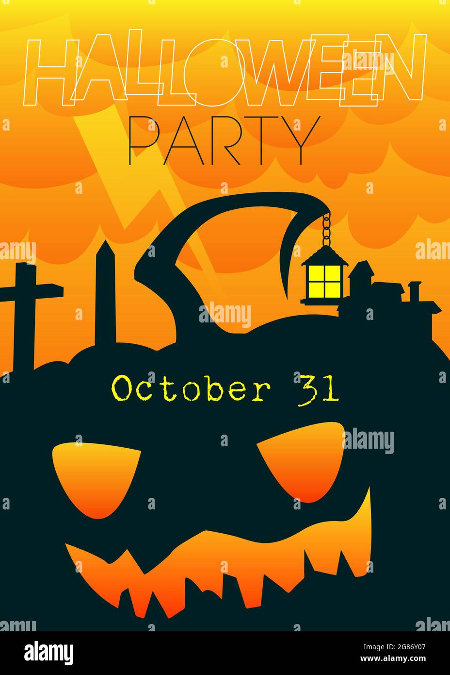 Happy Halloween banner or party invitation background, sale poster ...