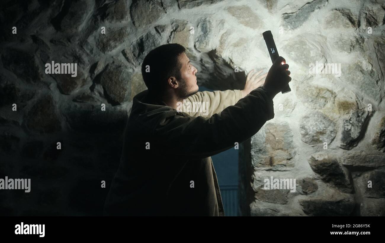 Young handsome tourist archaeologist hi-res stock photography and ...