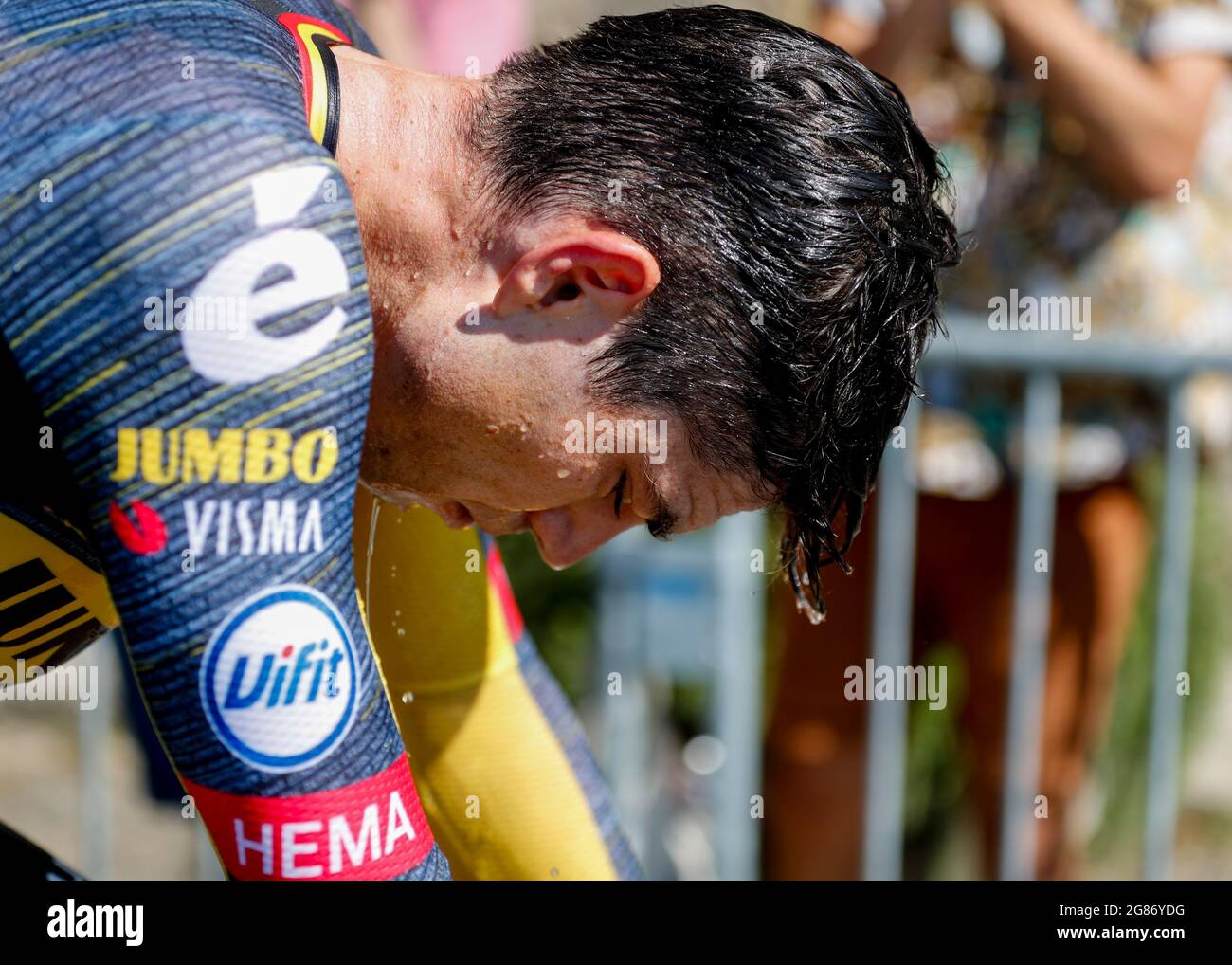 LIBOURNE to SAINT-EMILION , France, 17 July 2021, Jumbo Visma rider ...