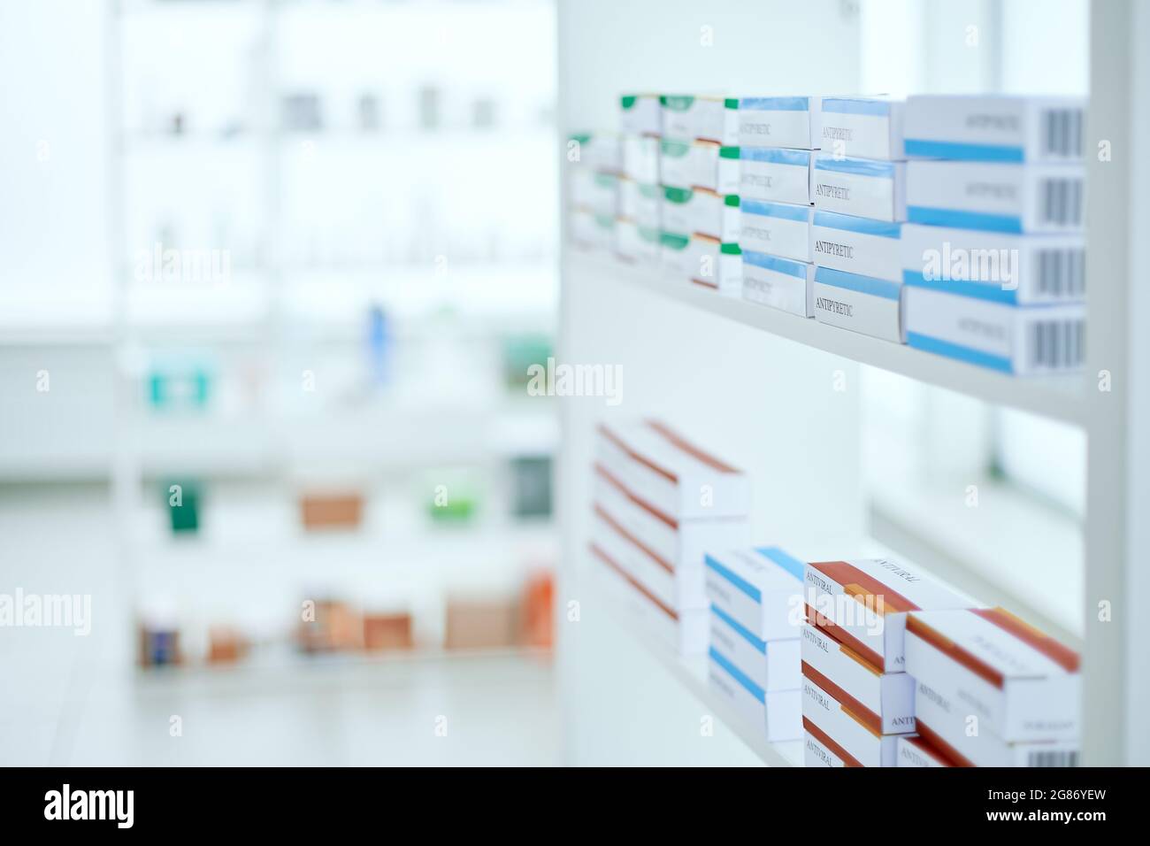 background image of a box of medicines on a shelf in a pharmacy. photo ...