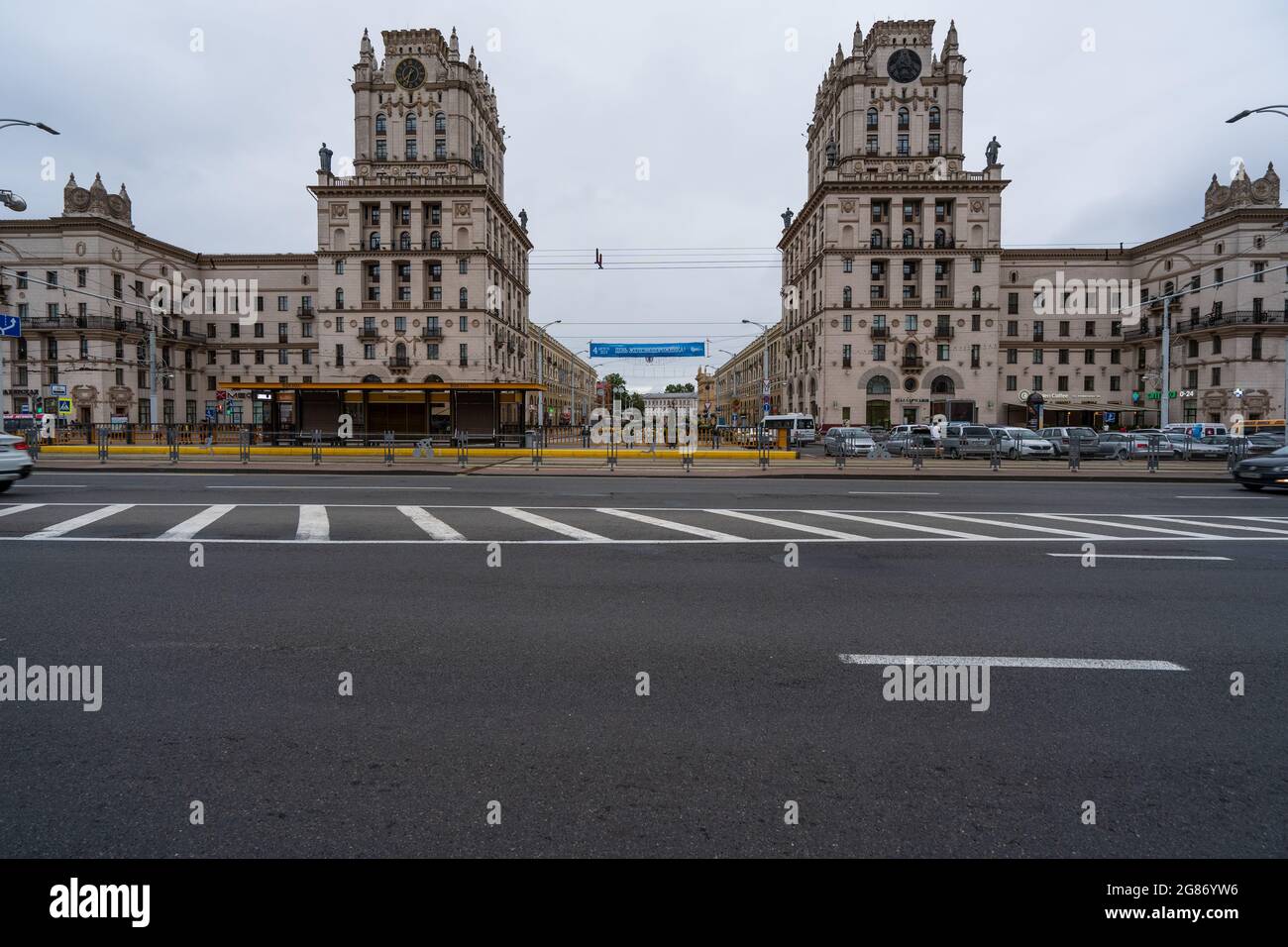 Minsk, capital of Belarus, Town centre on a cloudy day Stock Photo - Alamy