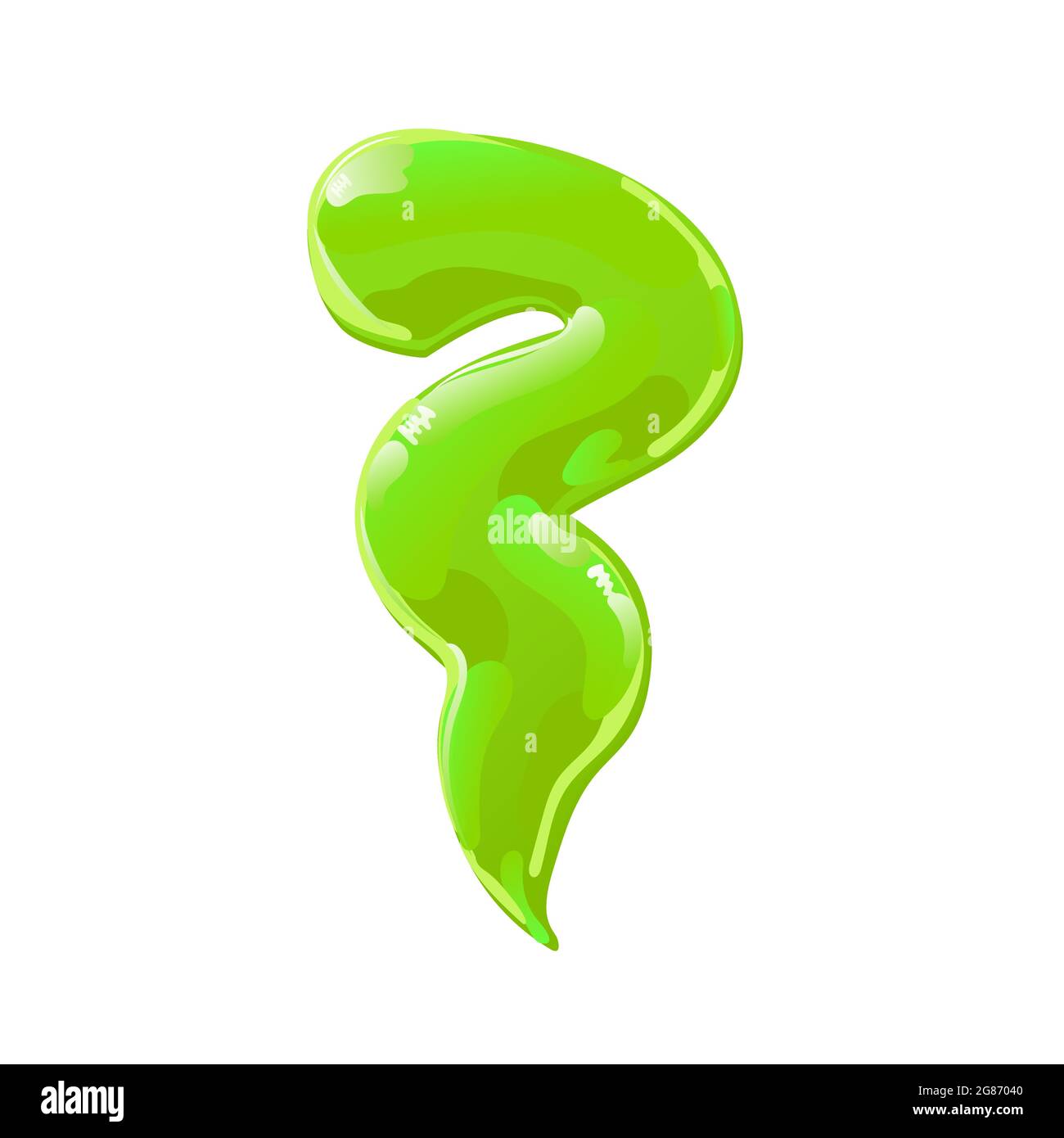 Green slime in flat cartoon style. Toxic jelly splashes, drops or ...