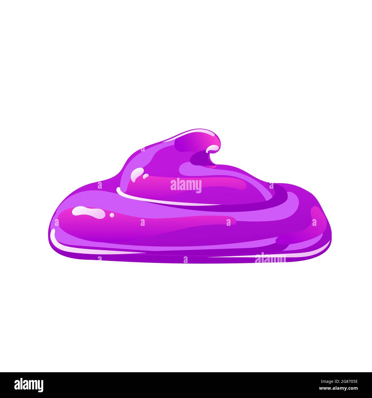 Purple slime stain, splash or blob. Pink jelly in cartoon flat style ...