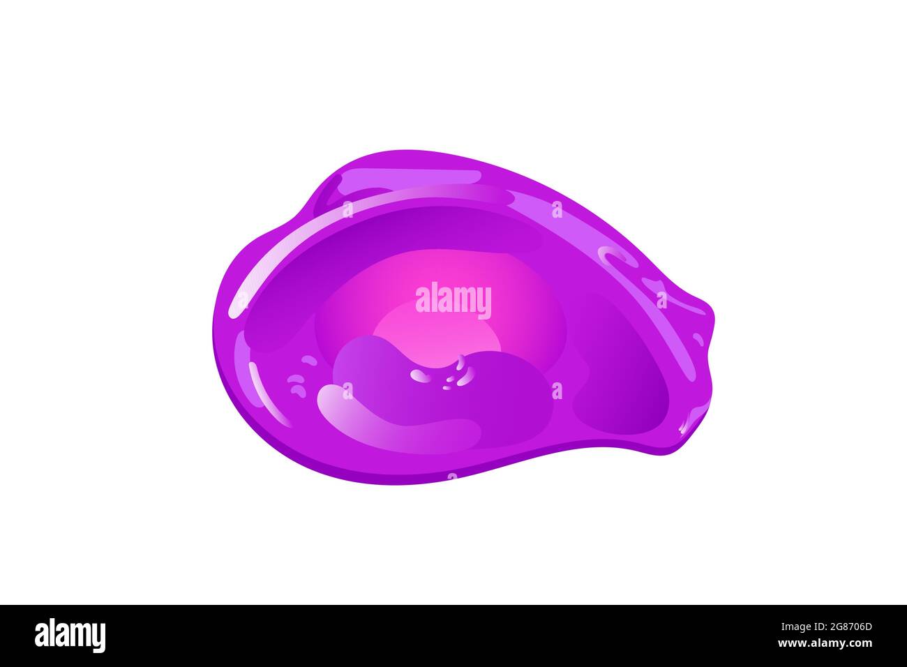 Purple slime stain, splash or blob. Pink jelly in cartoon flat style ...