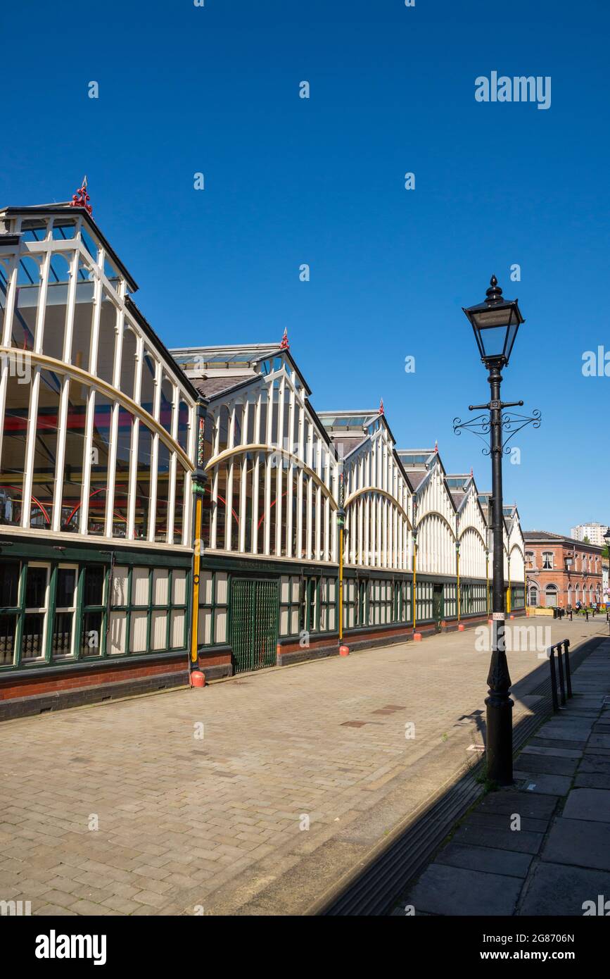 Old Victorian market hall in Stockport, Greater Manchester, England ...
