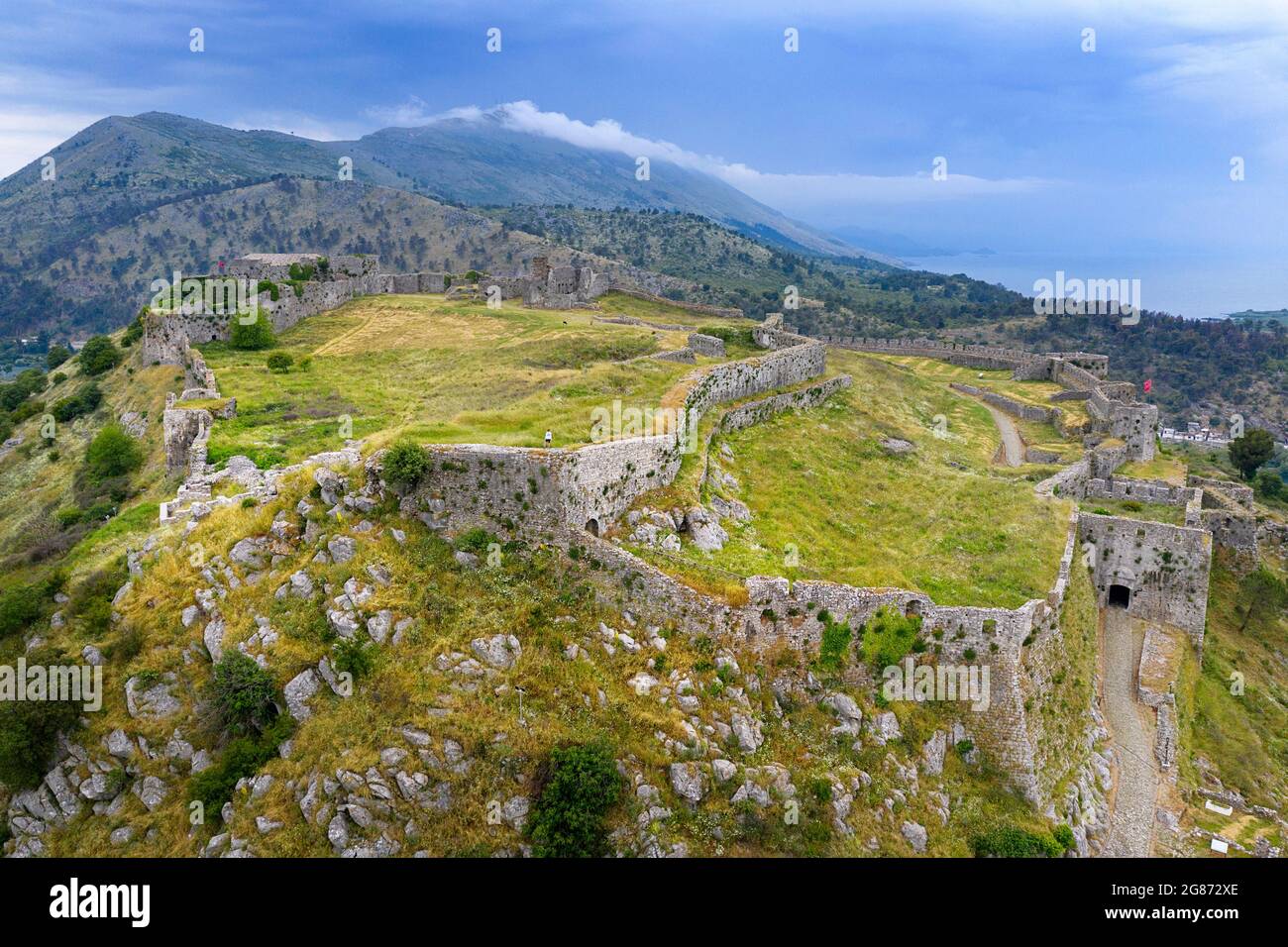 Aerial view of Rozafa Castle, Shkodra, Albania Stock Photo - Alamy