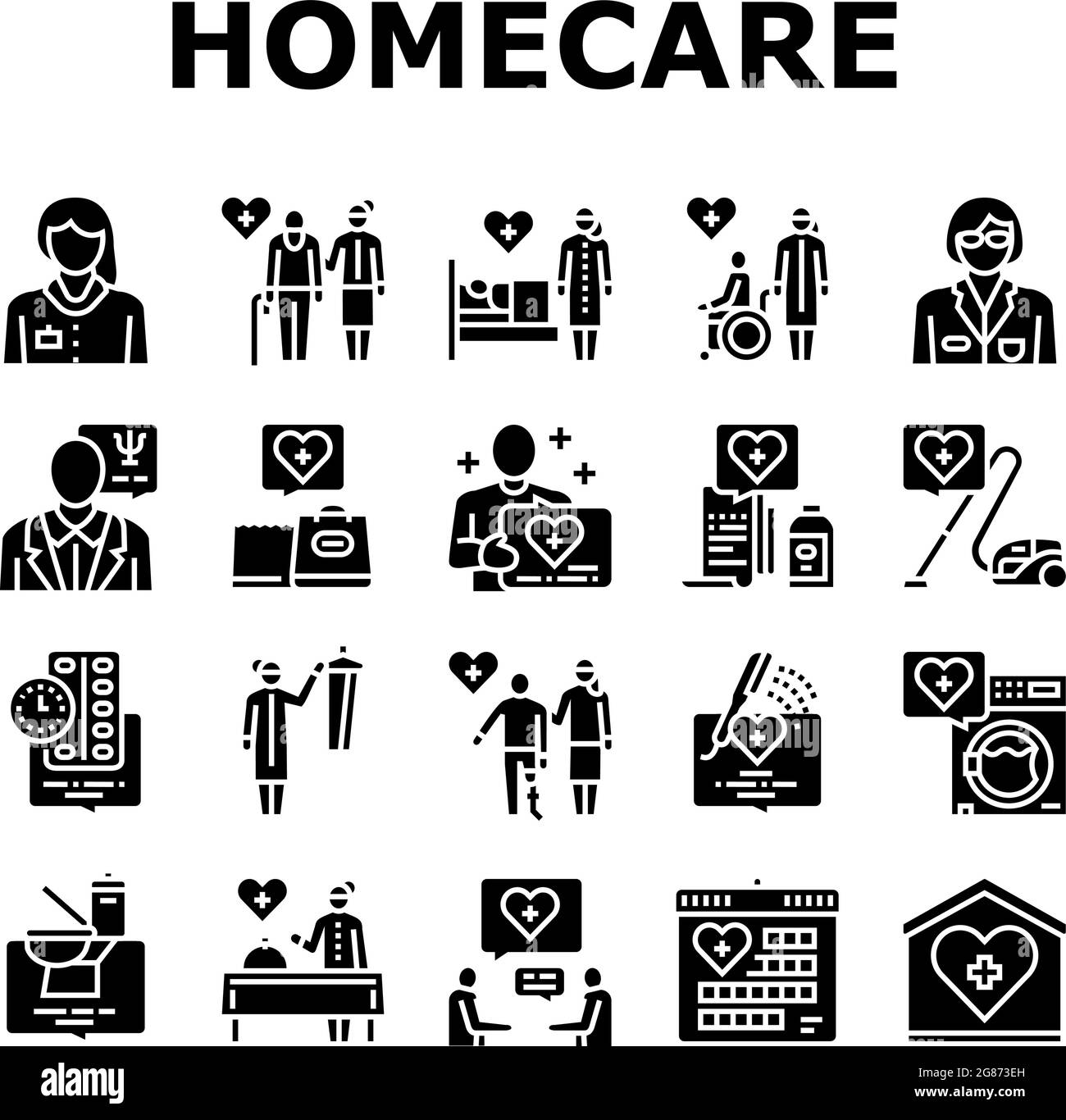 Homecare Services Collection Icons Set Vector Stock Vector Image & Art ...