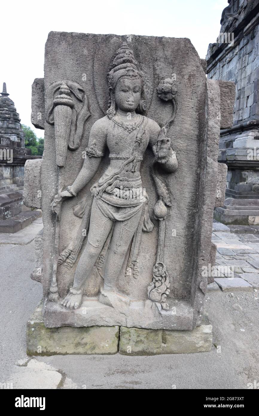 Vishnu relief in the Prambanan temple complex on Java Stock Photo - Alamy