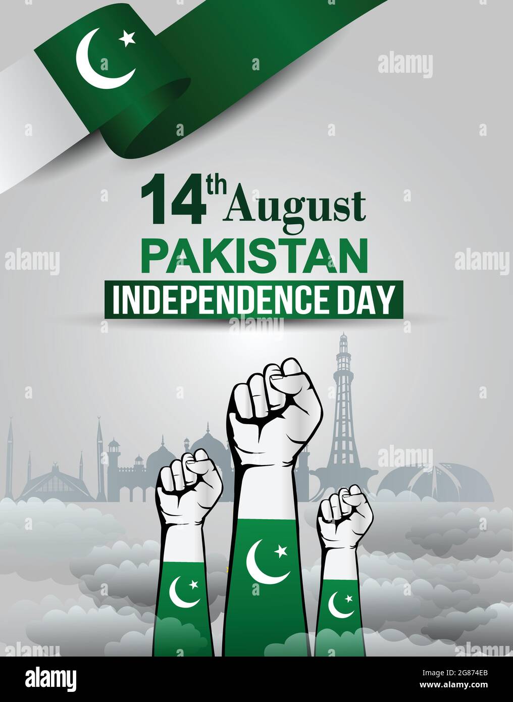 happy independence day Pakistan greetings. vector illustration design ...