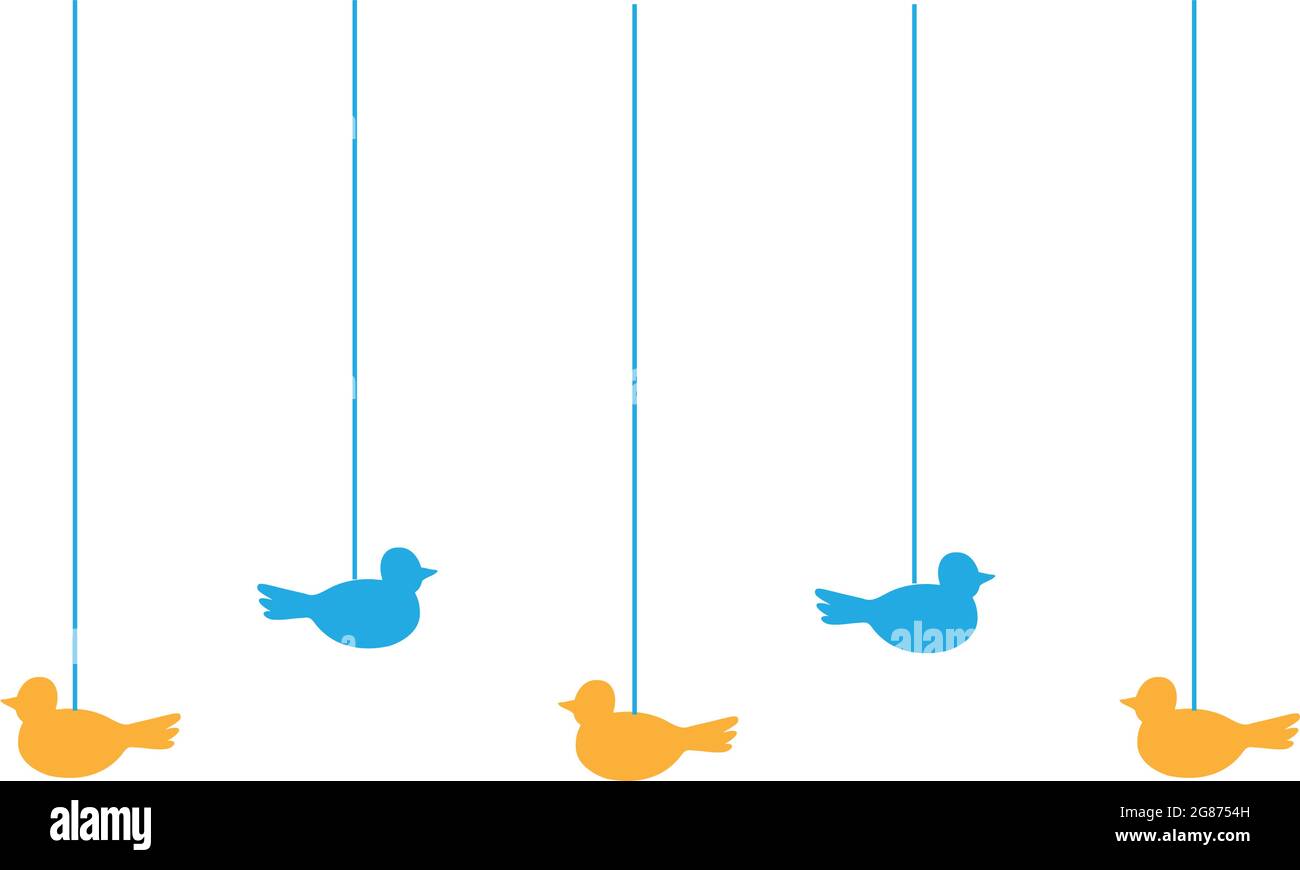 Garland of paper birds. Wall decoration, poster. Vector illustration of ...