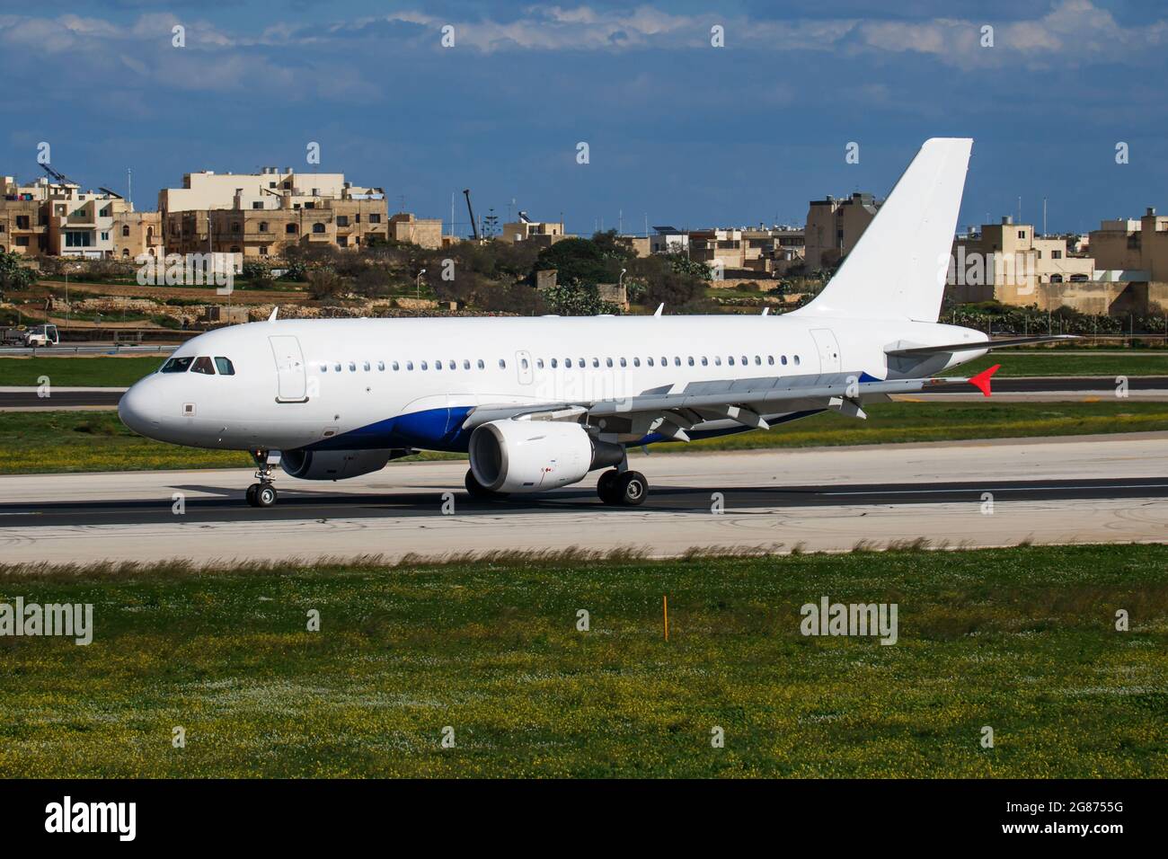 Untitled airplane. Passenger plane. Aircraft without title at airport ...