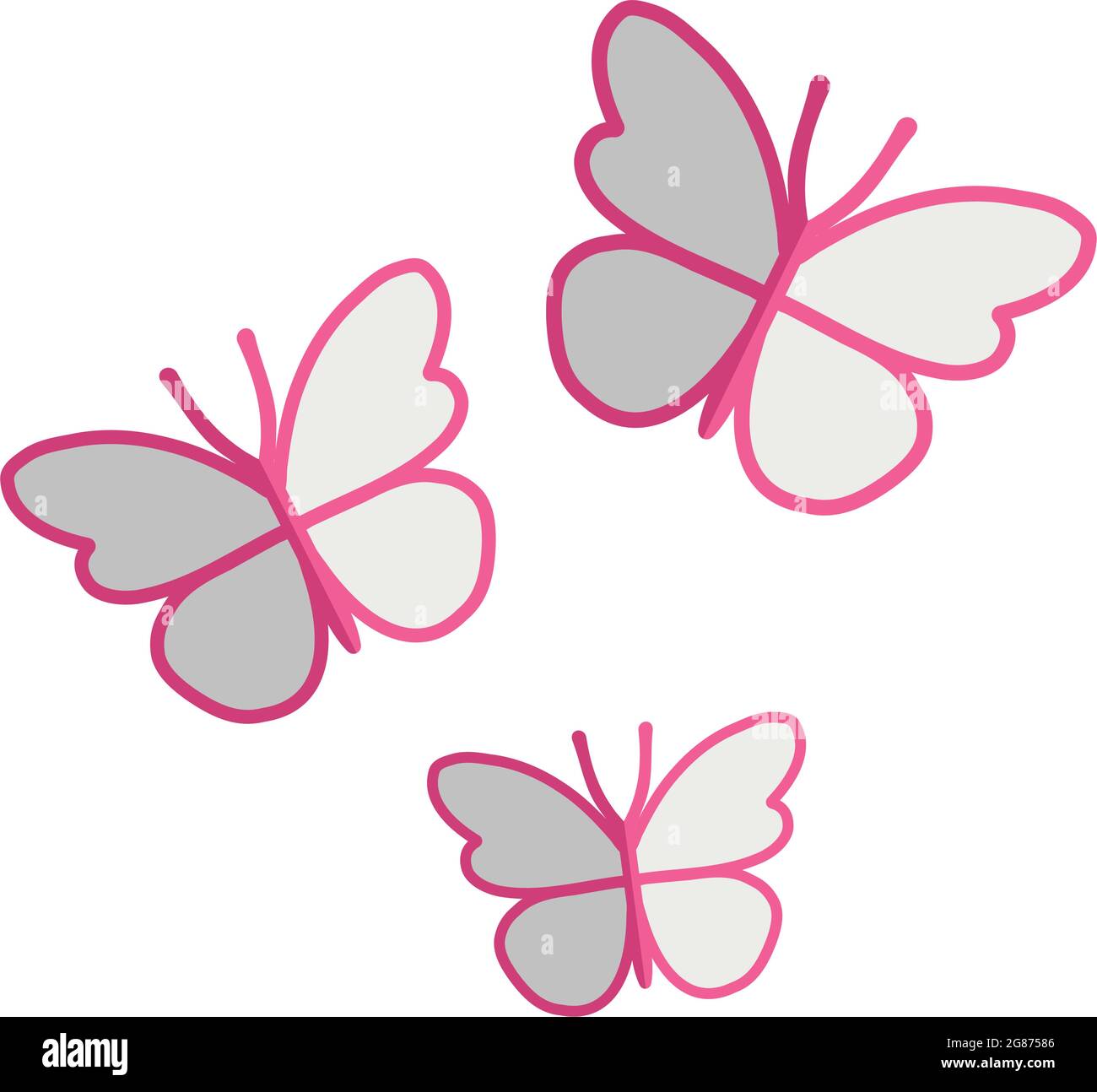 Butterflies decoration. Three butterflies. Vector illustration Stock ...