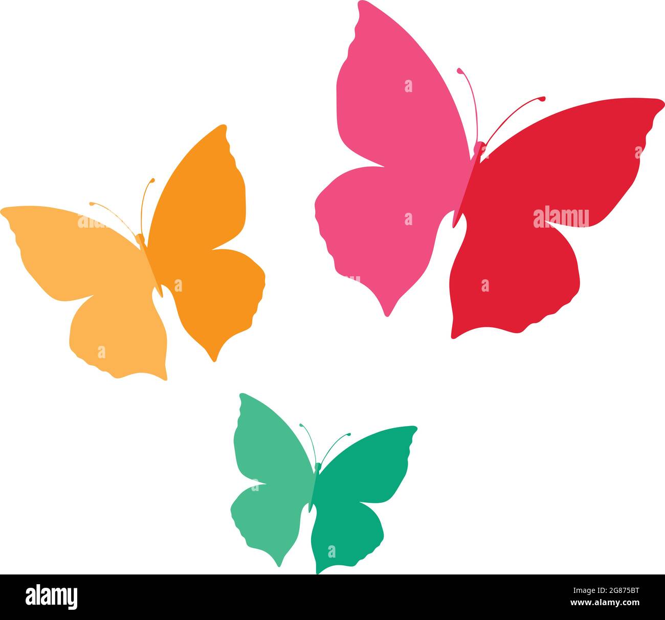 Butterflies decoration. Three butterflies. Vector illustration Stock ...