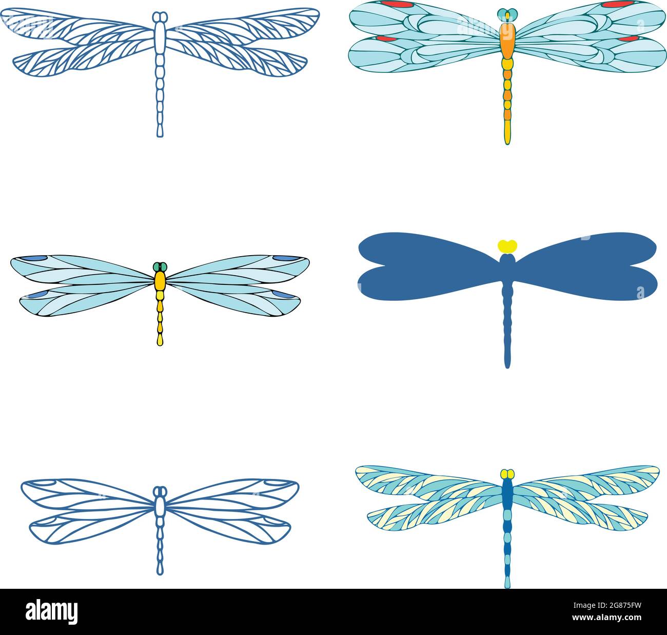 Dragonfly set, vector illustration, template Stock Vector Image & Art ...