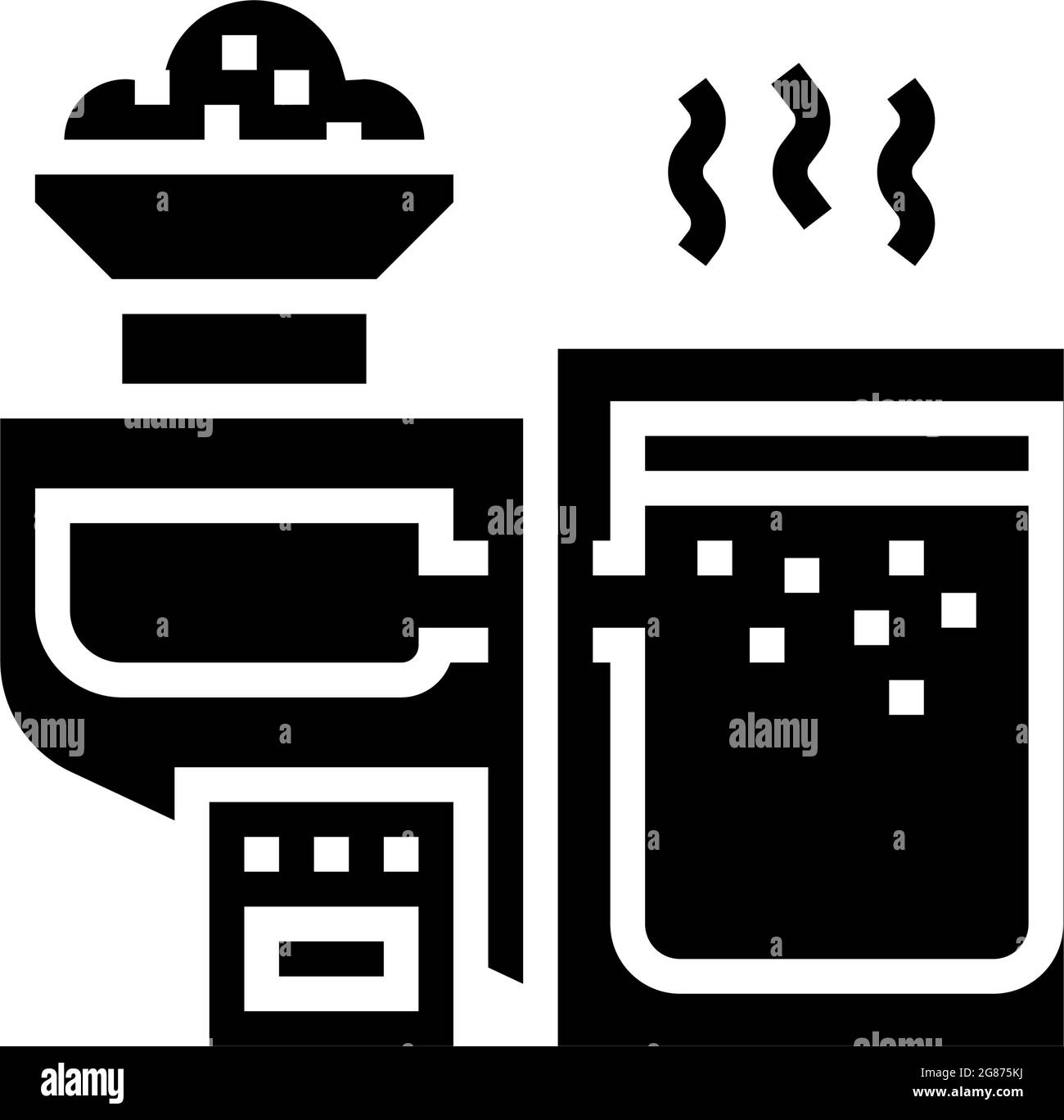 smelting sand glass manufacturing equipment glyph icon vector ...