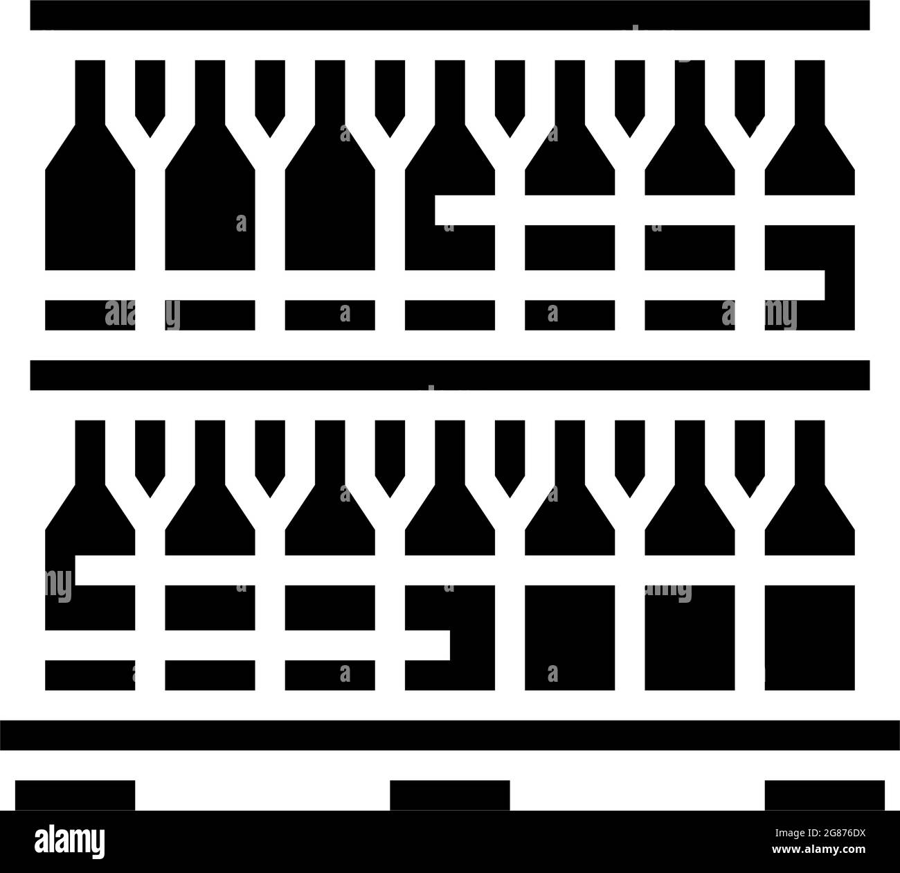 bottle glass packing and storage glyph icon vector illustration Stock ...