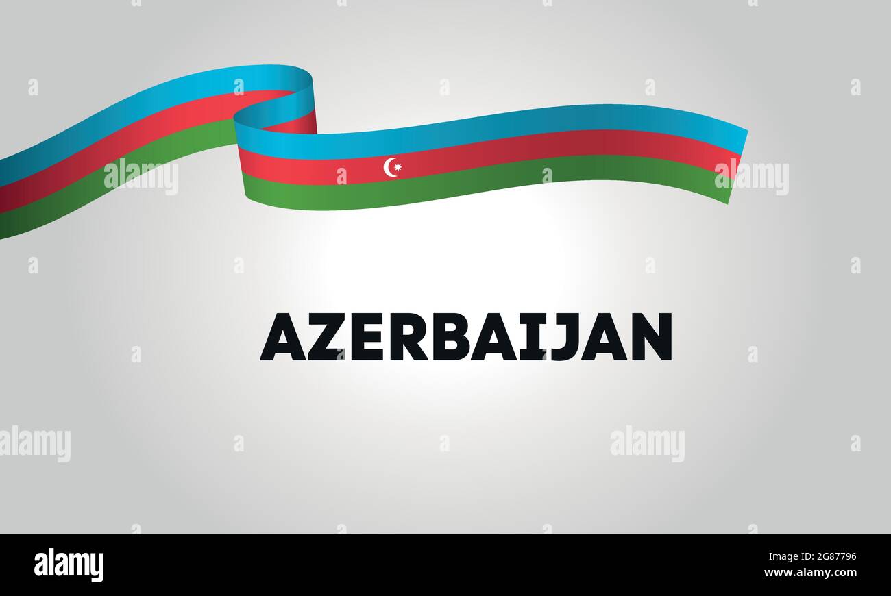 Vector banner design template with flag of Azerbaijan and text on white ...